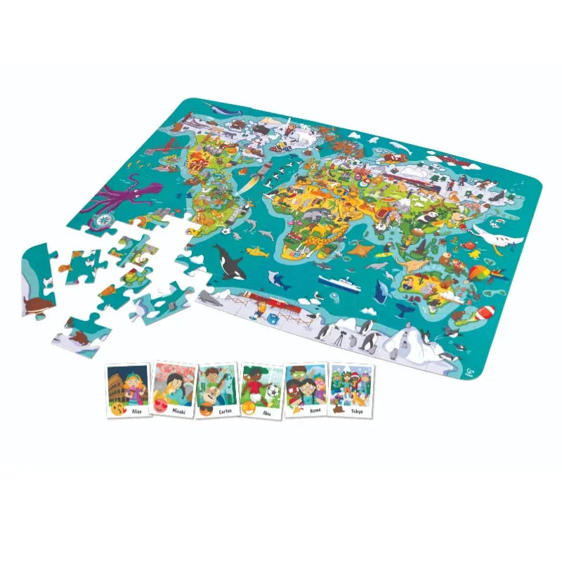 2-in-1 World Map Puzzle and Game - HapeToys