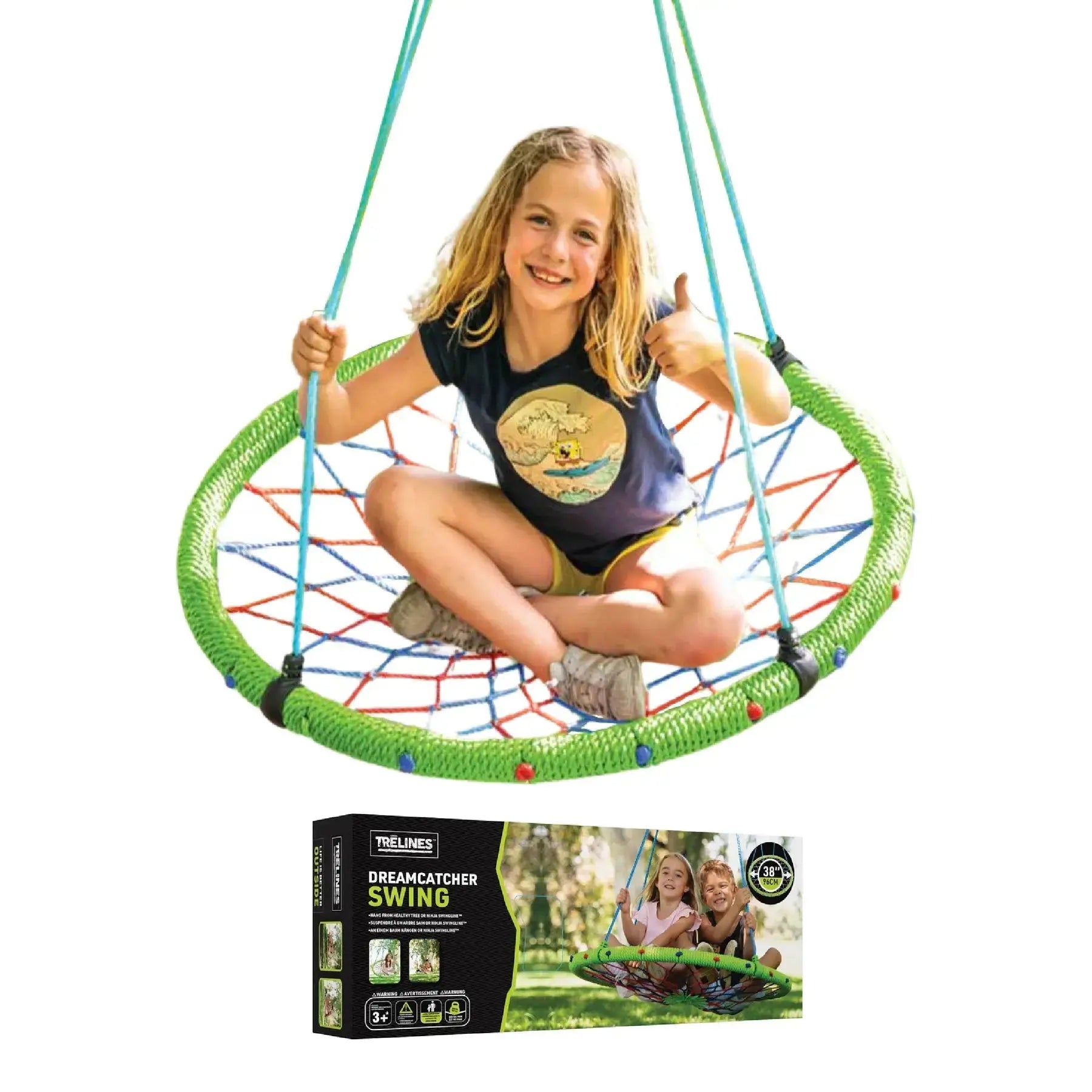 Trelines 40?ound Disc Dreamcatcher Swing, Holds Over 500+LB - HapeToys